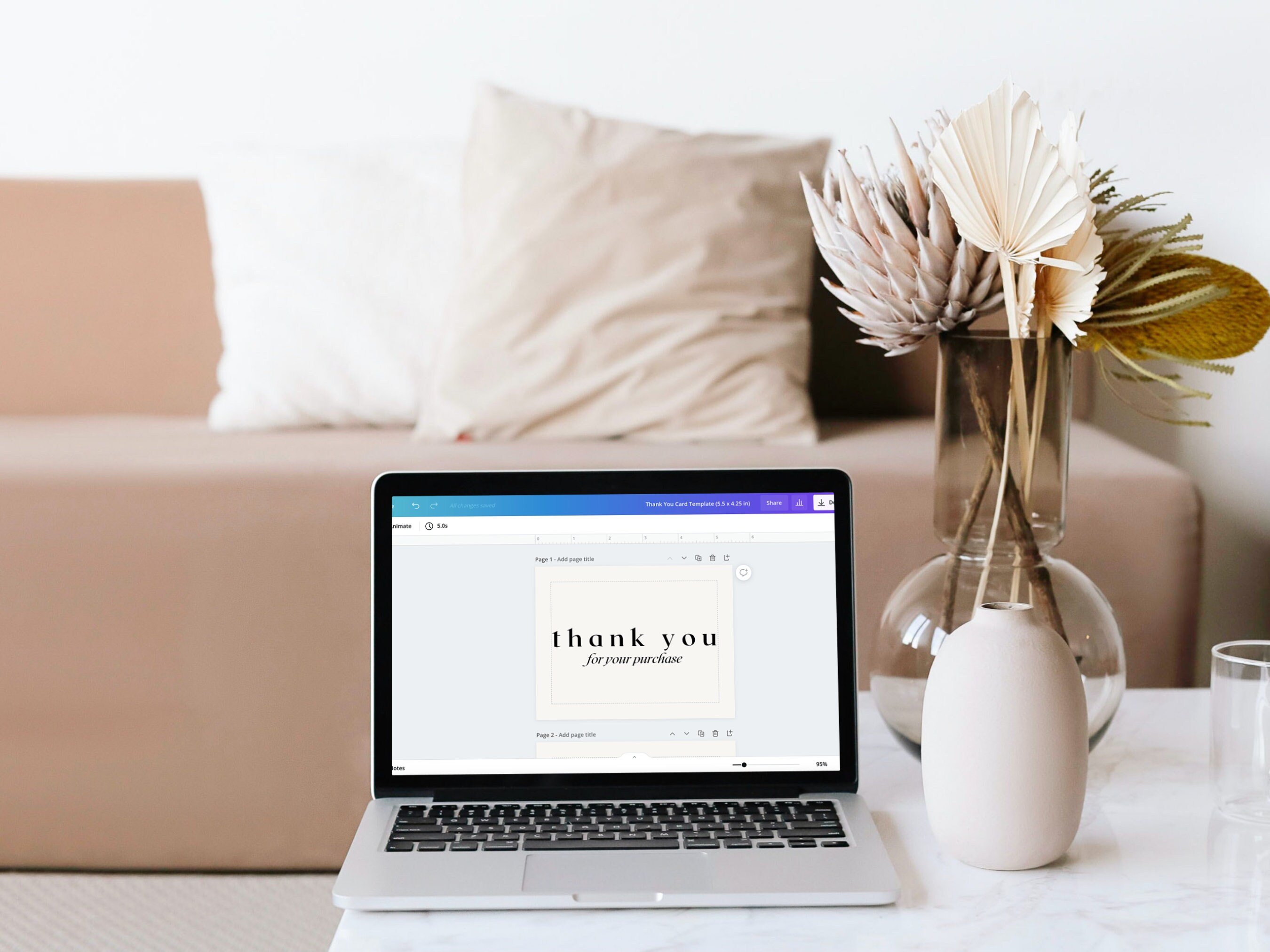 Editable Thank You Card Template, Canva, Holiday Card, Small Business ...