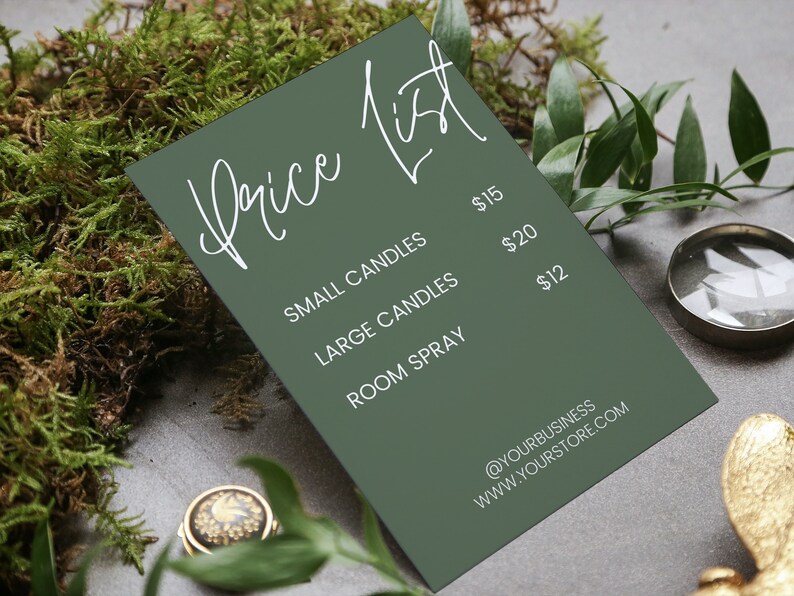 Editable Price List Template, Canva Small Business Template ...