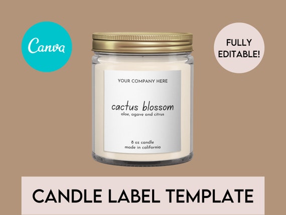 Editable Candle Label Template Canva Template Candle Small - Etsy