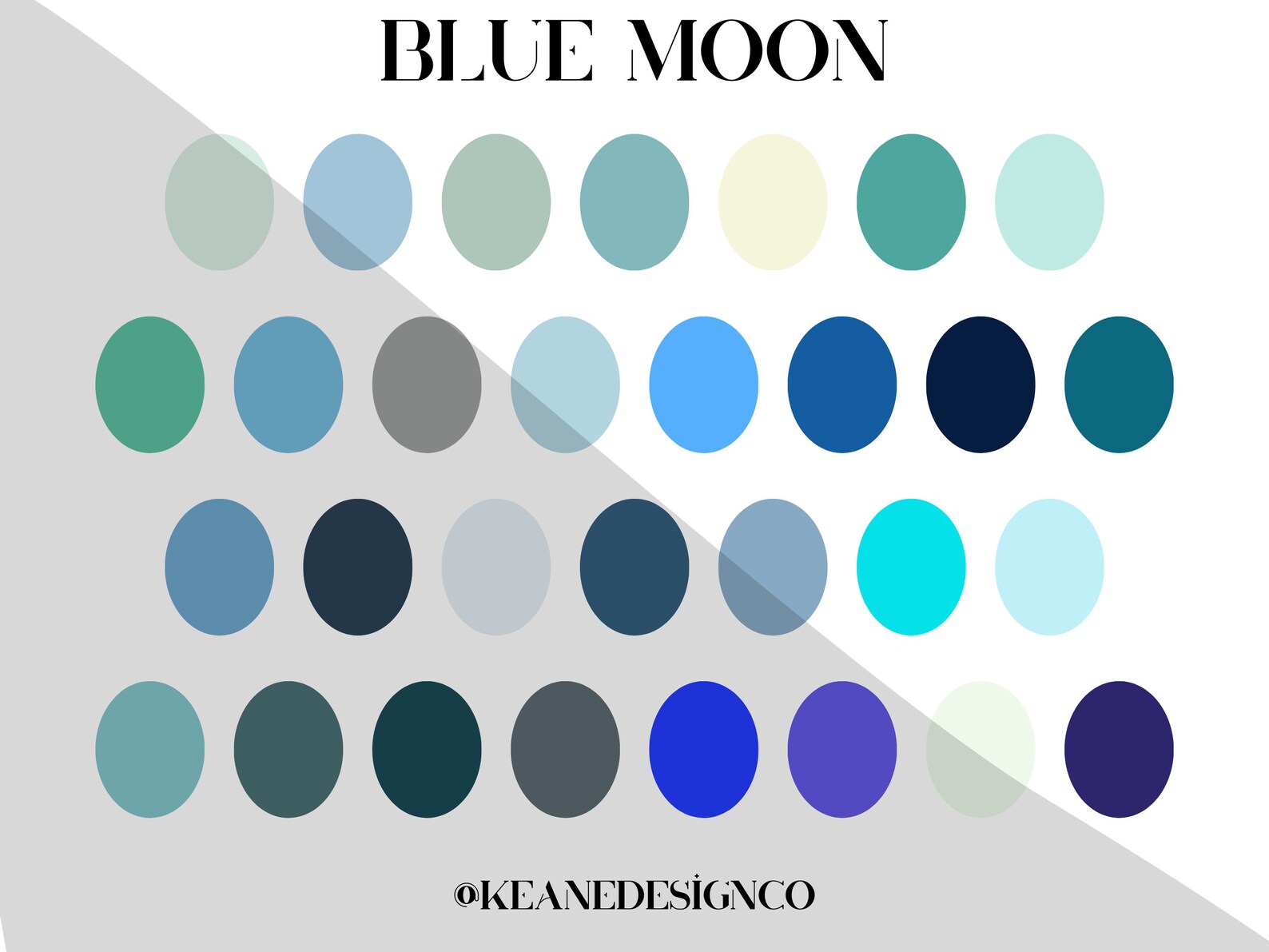 Blue Moon Color Palette, Canva Color Swatches, iPad Illustration and ...