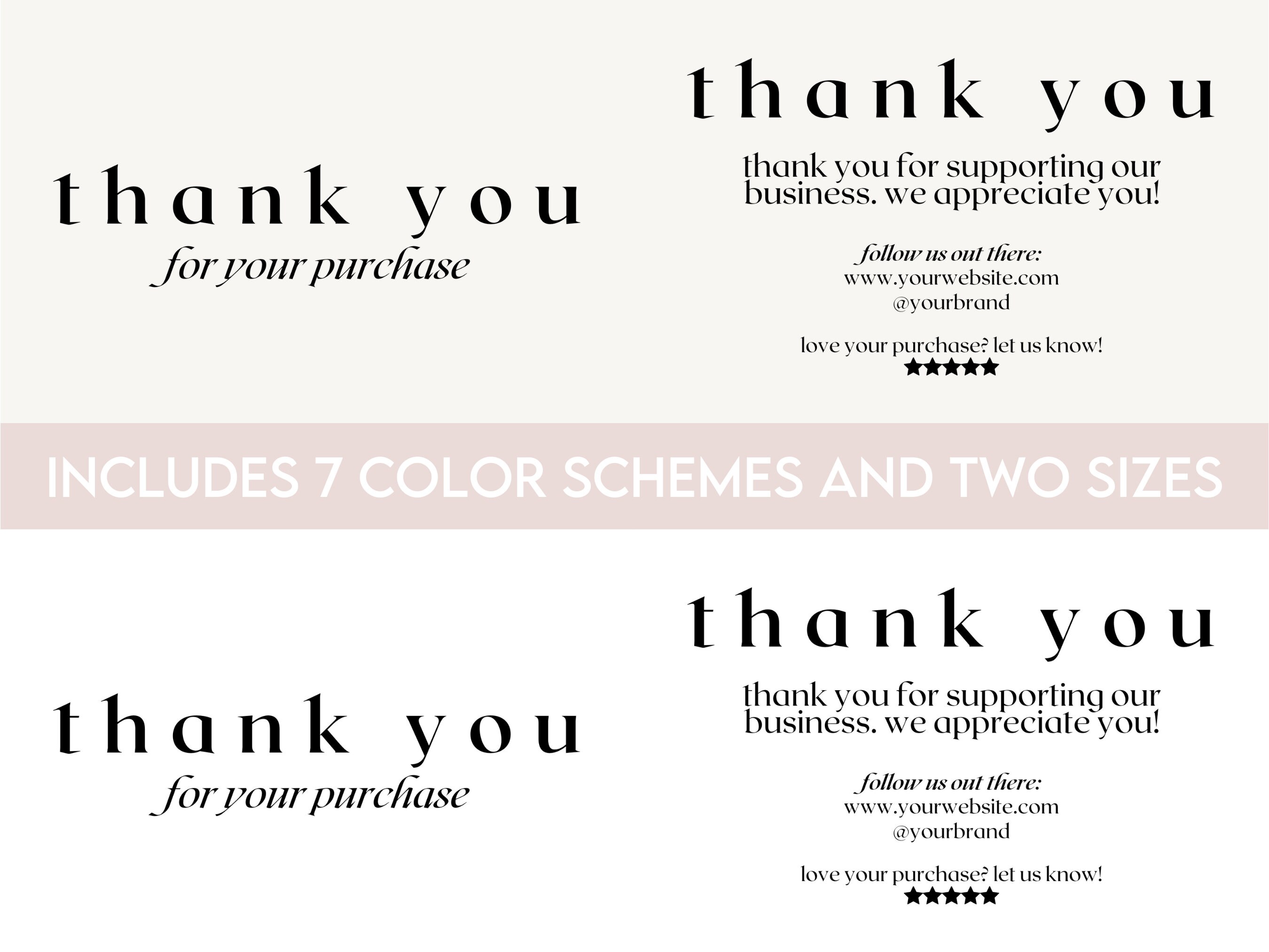 Editable Thank You Card Template, Canva, Holiday Card, Small Business ...