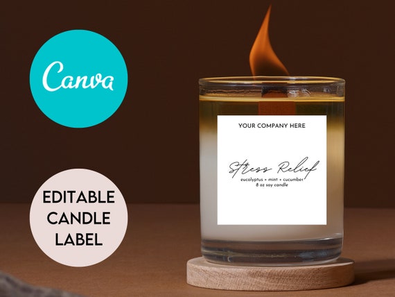 Editable Candle Label Template Canva Template Candle Small | Etsy Canada