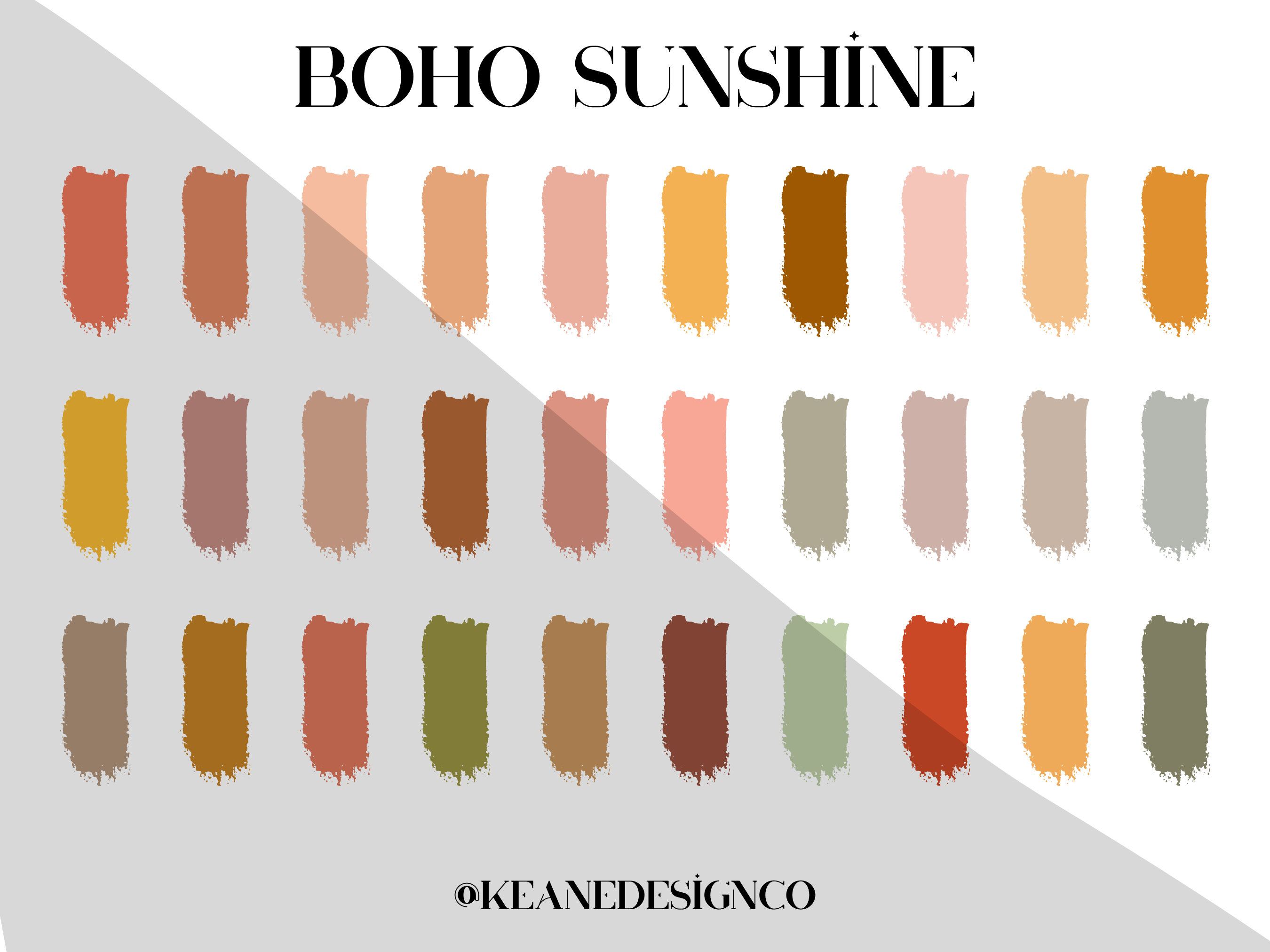 Boho Sunshine Color Palette, Canva Color Swatches, iPad Illustration ...