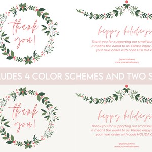 Editable Thank You Card Template, Canva, Holiday Card, Small Business ...