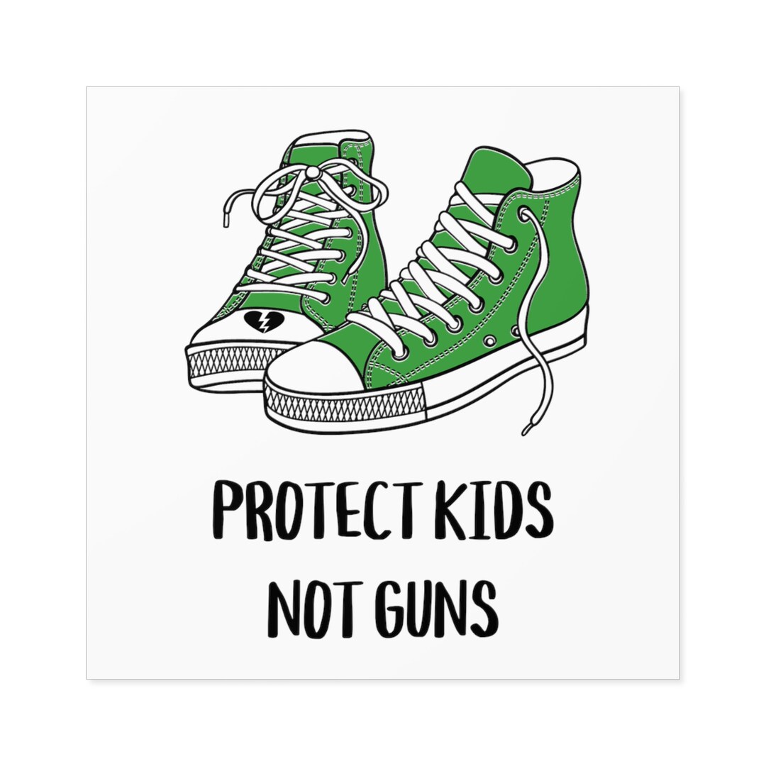 Uvalde Protect Kids Sticker, Green Converse Protect Kids Square ...
