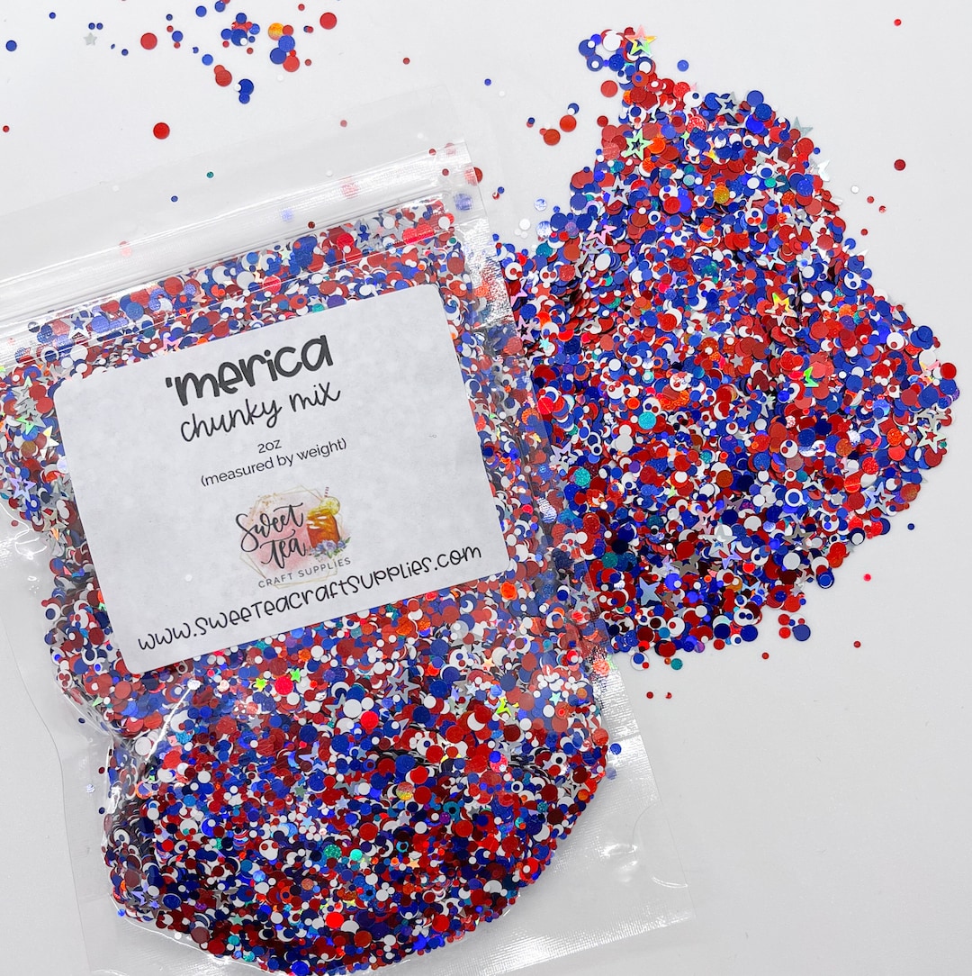 Merica | Chunky Shape Mix | Red, White, & Blue GLITTER - Etsy