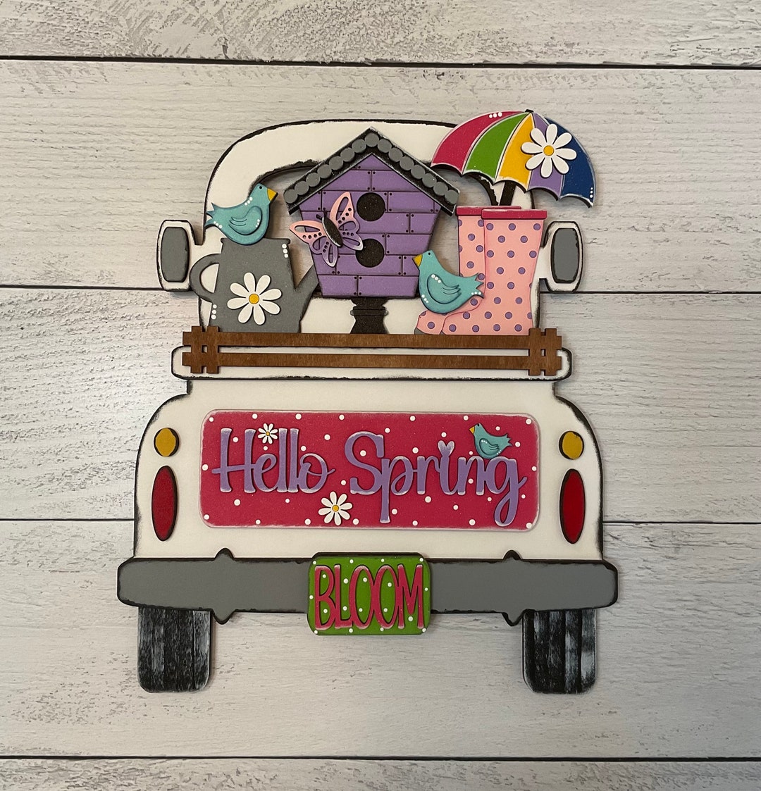 Interchangeable Truck/breadboard Inserts, ADD ON ONLY - Hello Spring 3-piece Insert, Shelf ...