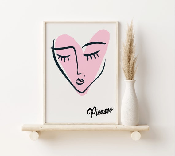Picasso Heart Print A3 A4 Poster Retro Picasso Wall Art | Etsy UK