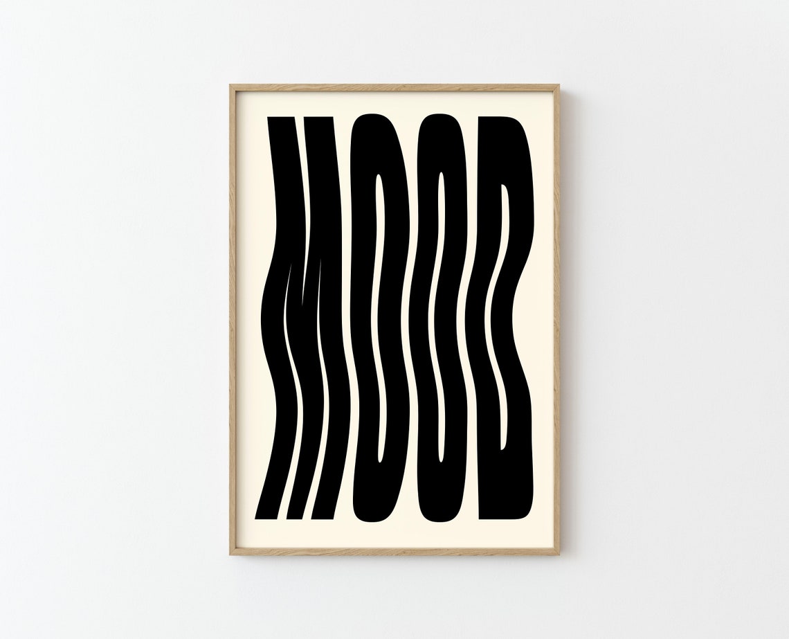 MOOD Monochrome Poster Quirky Poster Print Wall Art Cool - Etsy