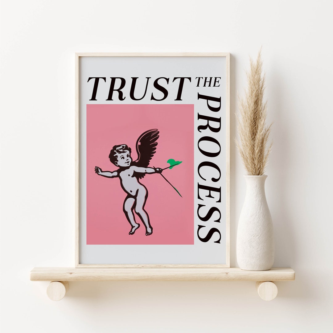 Pink Trust the Process Poster, Pink Poster Print, Wall Art, Cool Girl ...