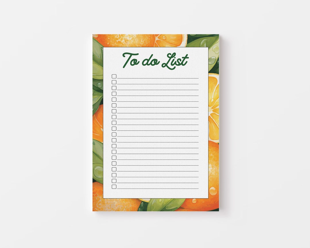A5 Orange Print to Do List, Notepad, Motivation, Organiser, to Do List ...