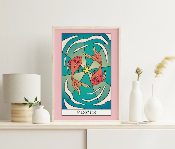 Digital Download Pisces Star Sign Poster Zodiac Print | Etsy
