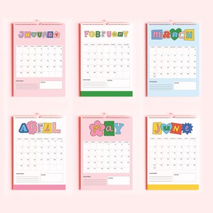 2024 Trendy Colourful Calendar, 12 Month Hanging Calendar, Planner, A4 ...