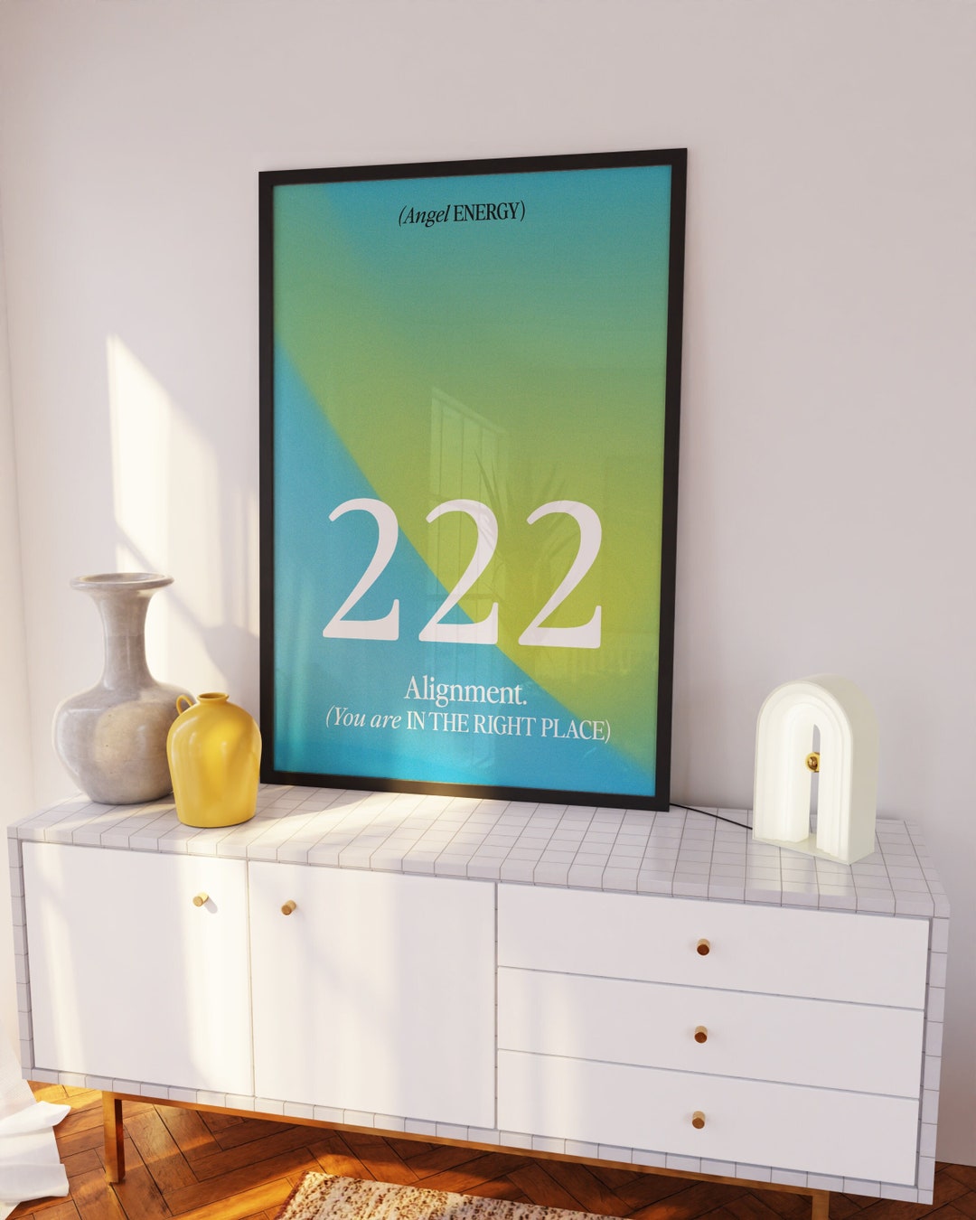 222 Angel Energy Poster, Gradient Poster Print, Wall Art, Trendy Art ...