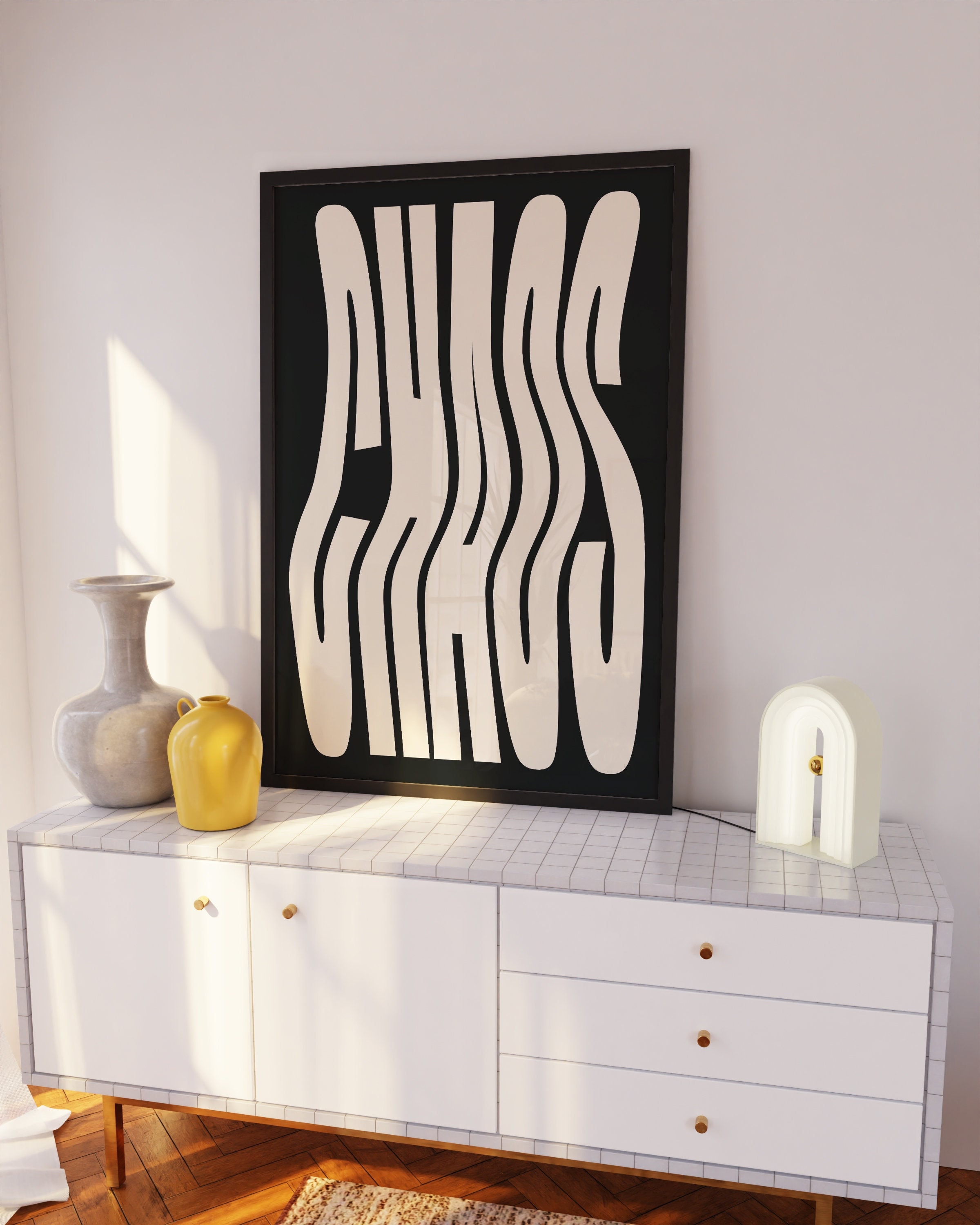 CHAOS BLACK Poster Bauhaus Style Poster Print Wall Art | Etsy