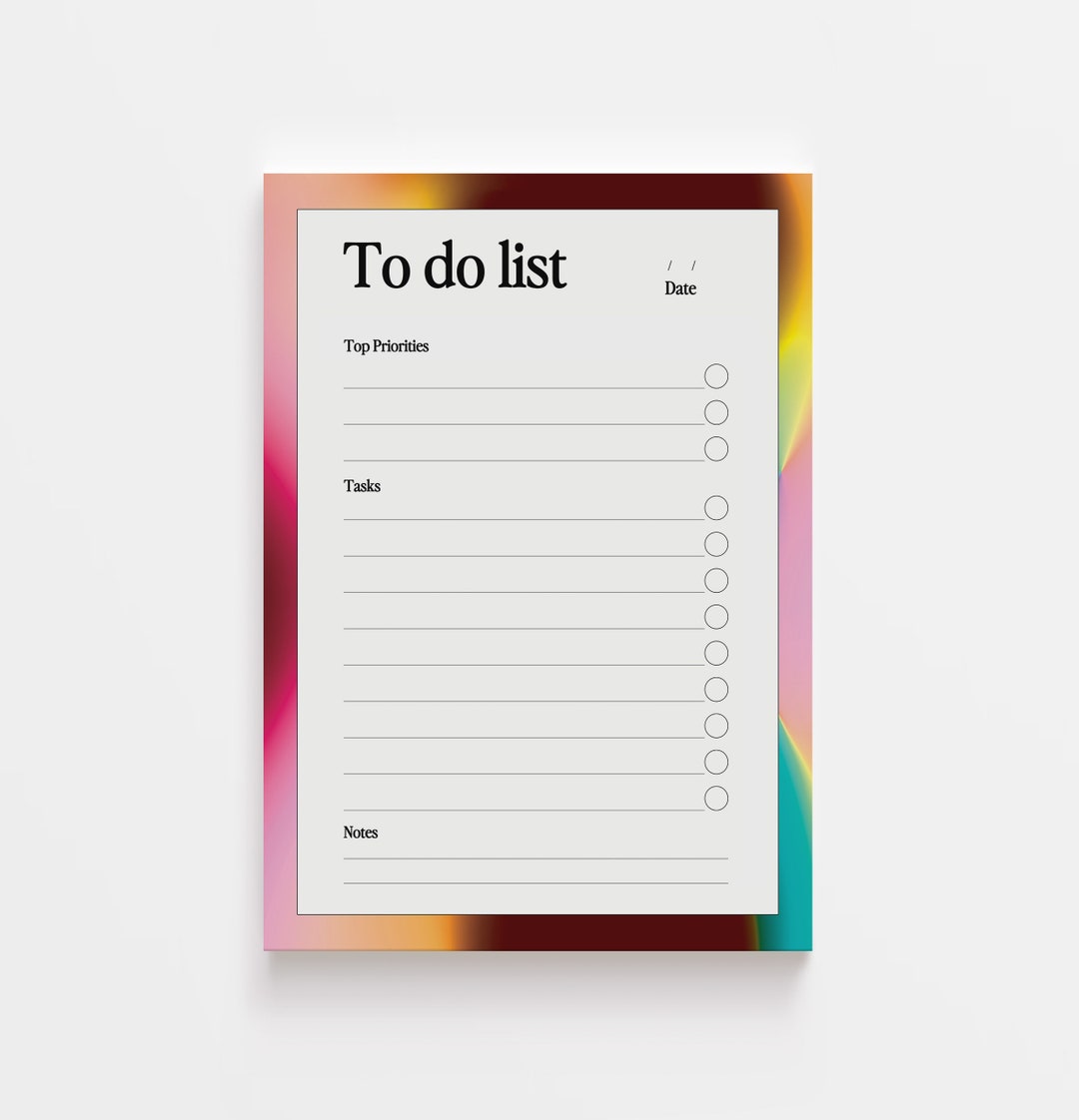A5 Gradient Print to Do List, Notepad, Motivation, Organiser, to Do ...