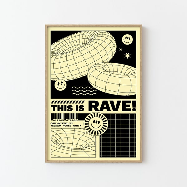 Rave Wall Art - Etsy UK