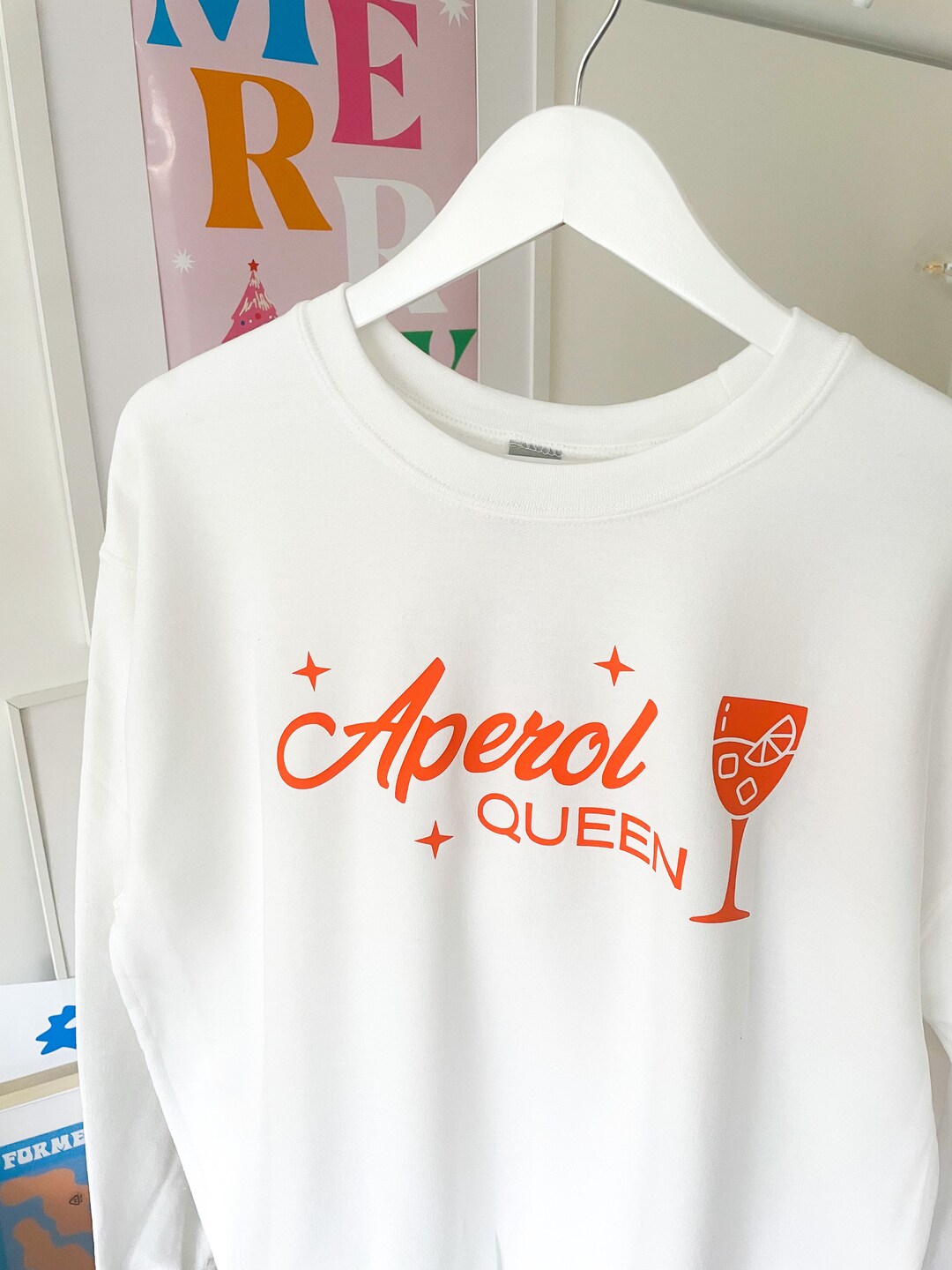 White Aperol Queen Jumper, Cocktail Gift, Aperol Spritz, White ...