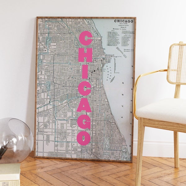Chicago Vintage Map - Etsy