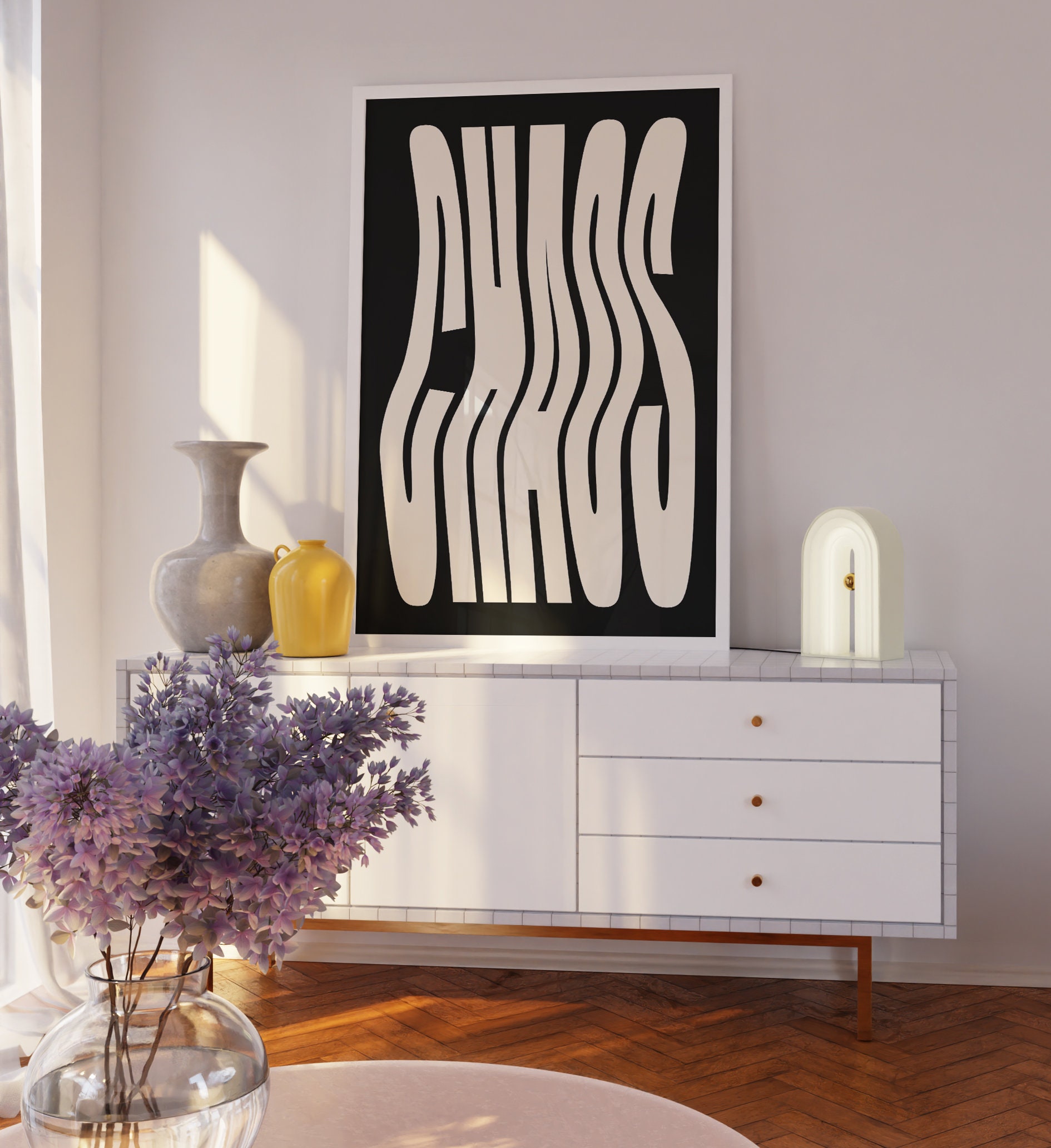 CHAOS BLACK Poster Bauhaus Style Poster Print Wall Art | Etsy