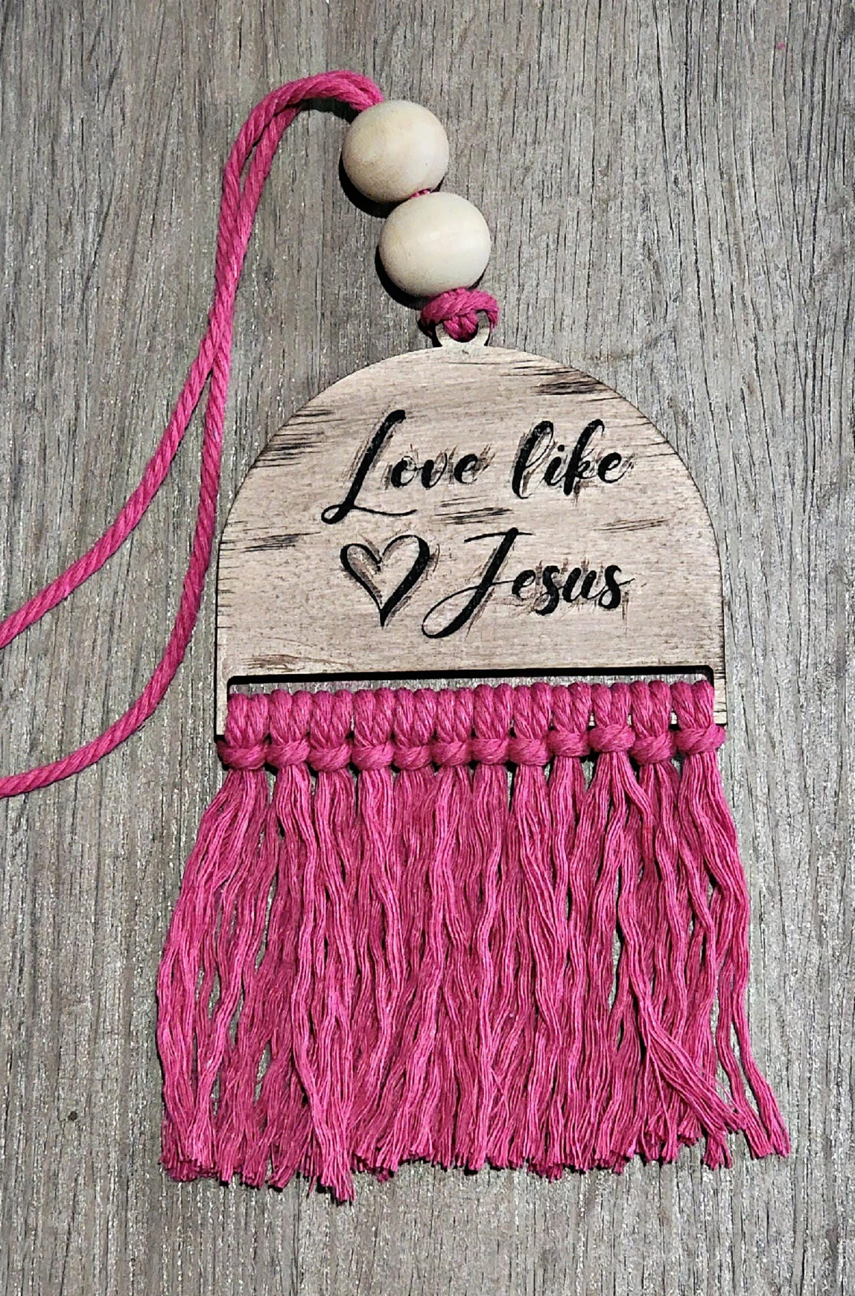 Custom Car Charm Wood Engraved Fringe Car Charm Car Accessories ...