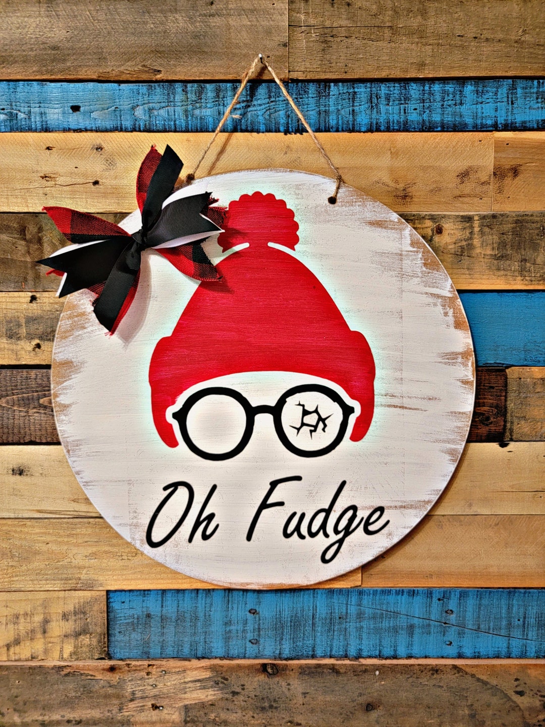 Oh Fudge Door Hanger Christmas Story Round Door Hanger Christmas 18in ...