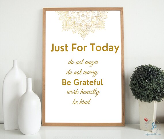 Reiki Principles Just for Today Printable Mandala | Etsy