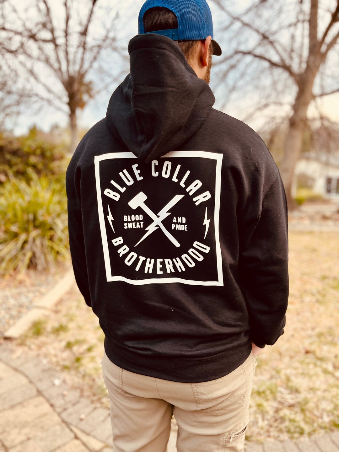 Support Blue Collar Brotherhood Hoodies - Etsy