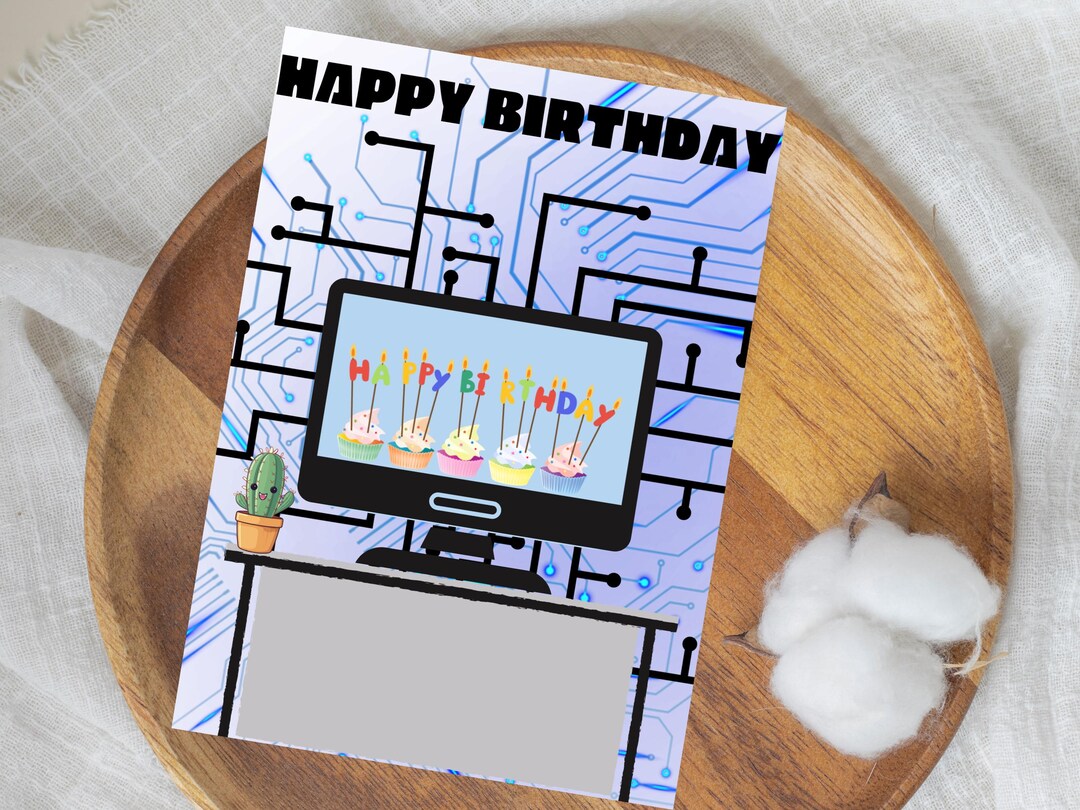 Digital and Printable Birthday Card for IT Geeks Goofy, Silly, Humorous ...