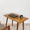 Solid Wood Desk Table, Laptop Furniture, Home Office Desk, Narrow ...