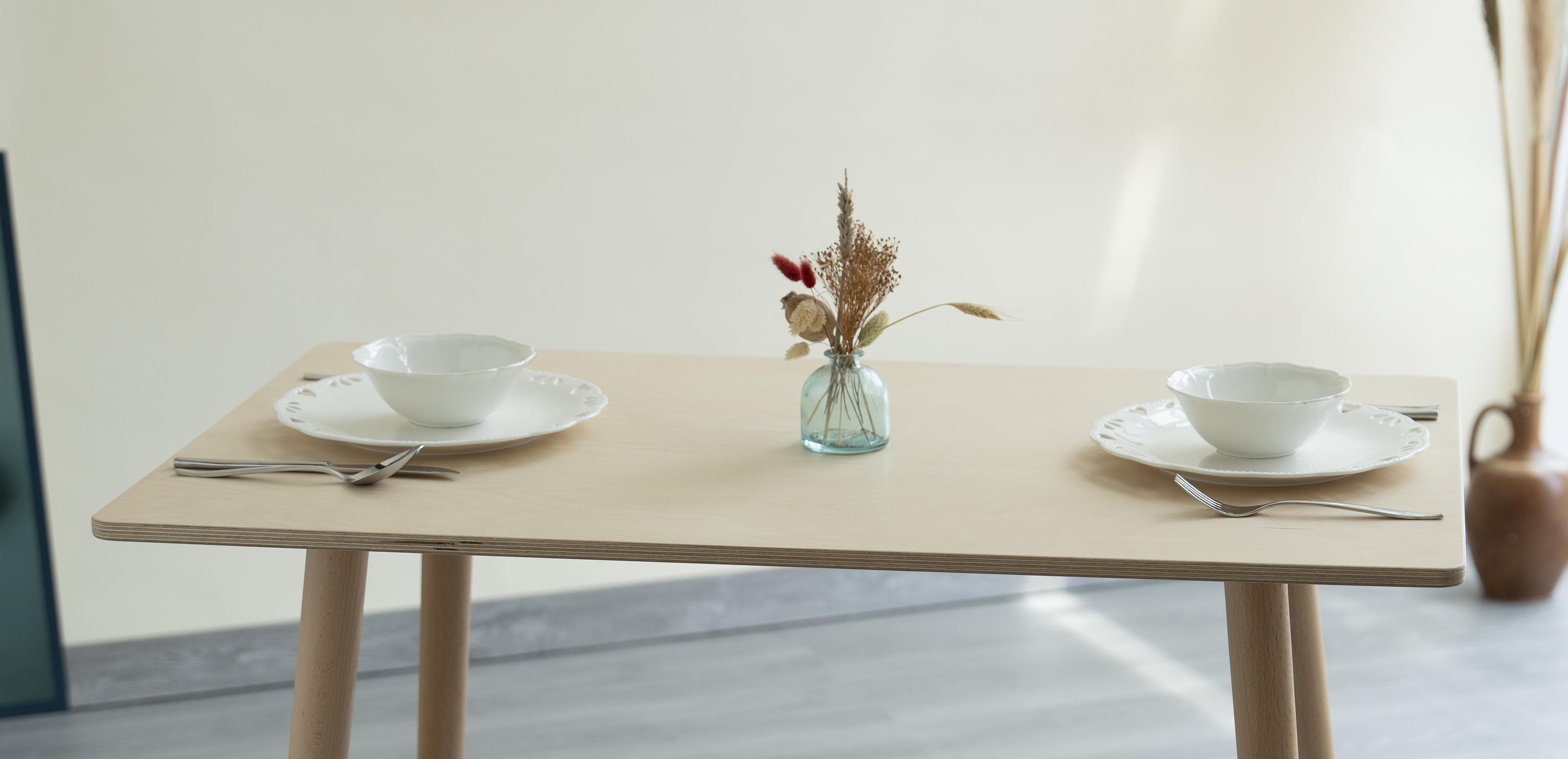 Rectangle Wood Small Dining Table, Unique Narrow Space Saver Dine Table ...