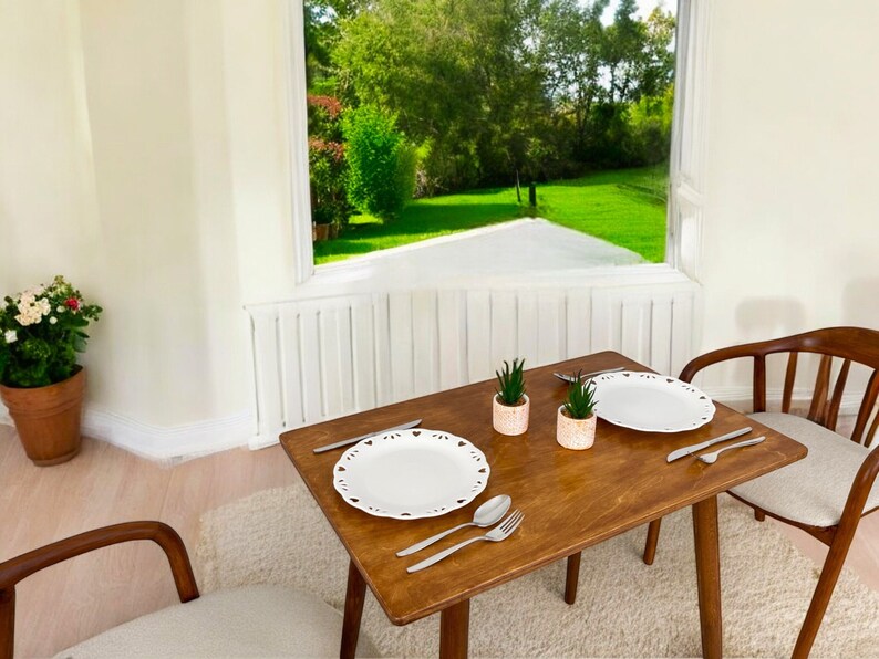 Rectangle Small Retro Dining Table, Wooden Dinning Room Table - Etsy