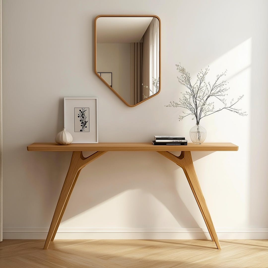 Console Table, Solid Oak Entry Table - Etsy