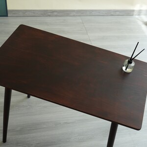 Rectangle Wood Small Dining Table, Unique Narrow Space Saver Dine Table ...