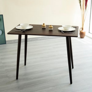 Rectangle Wood Small Dining Table, Unique Narrow Space Saver Dine Table ...