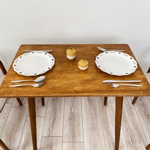 Rectangular Wooden Dining Table for 2, Minimalist Home Kitchen ...