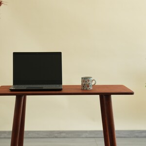 Rectangle Wood Small Dining Table, Unique Narrow Space Saver Dine Table ...