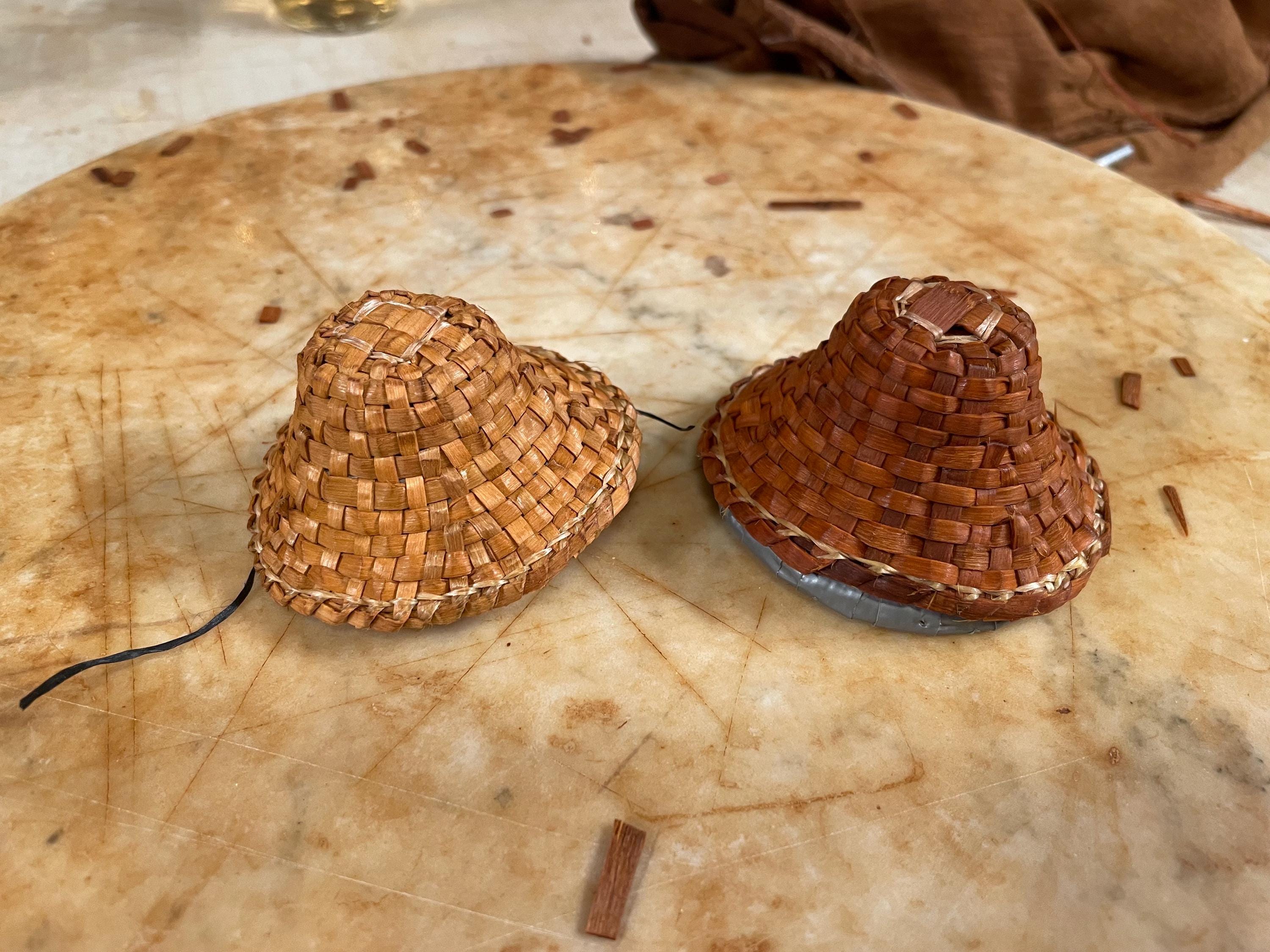 Traditional Salish Style Cedar Woven Hat ... Tiny and on a Bolo Tie - Etsy