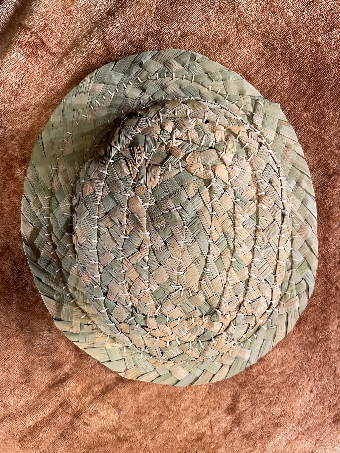 Wide Brim, Flat Top, Braided Cattail Hat - Etsy