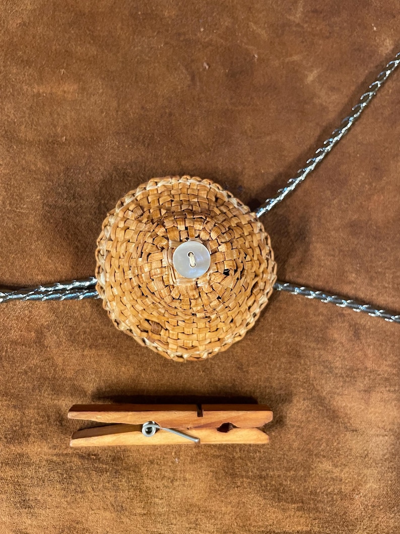 Traditional Salish Style Cedar Woven Hat ... Tiny and on a Bolo Tie - Etsy