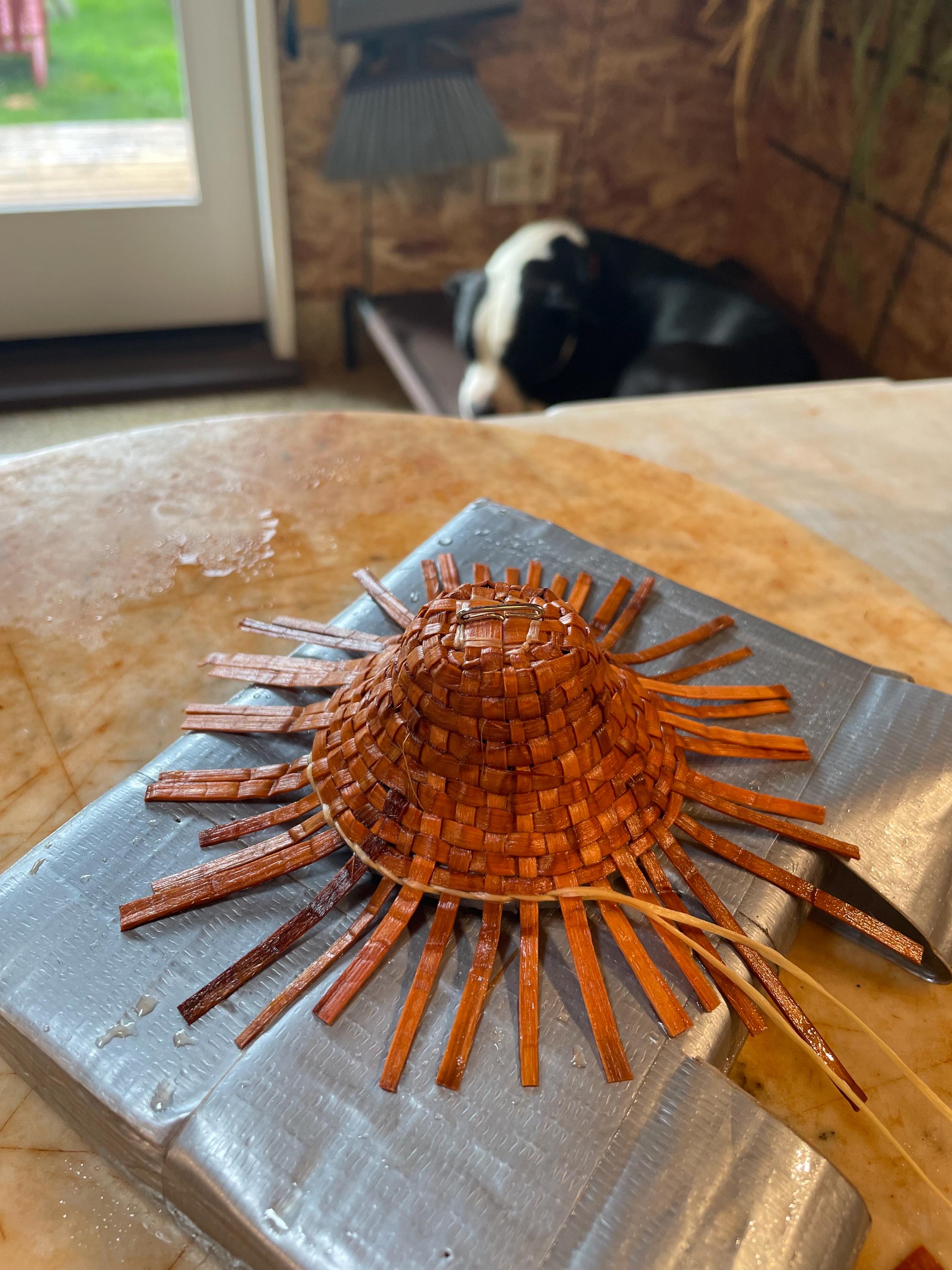 Traditional Salish Style Cedar Woven Hat ... Tiny and on a Bolo Tie - Etsy