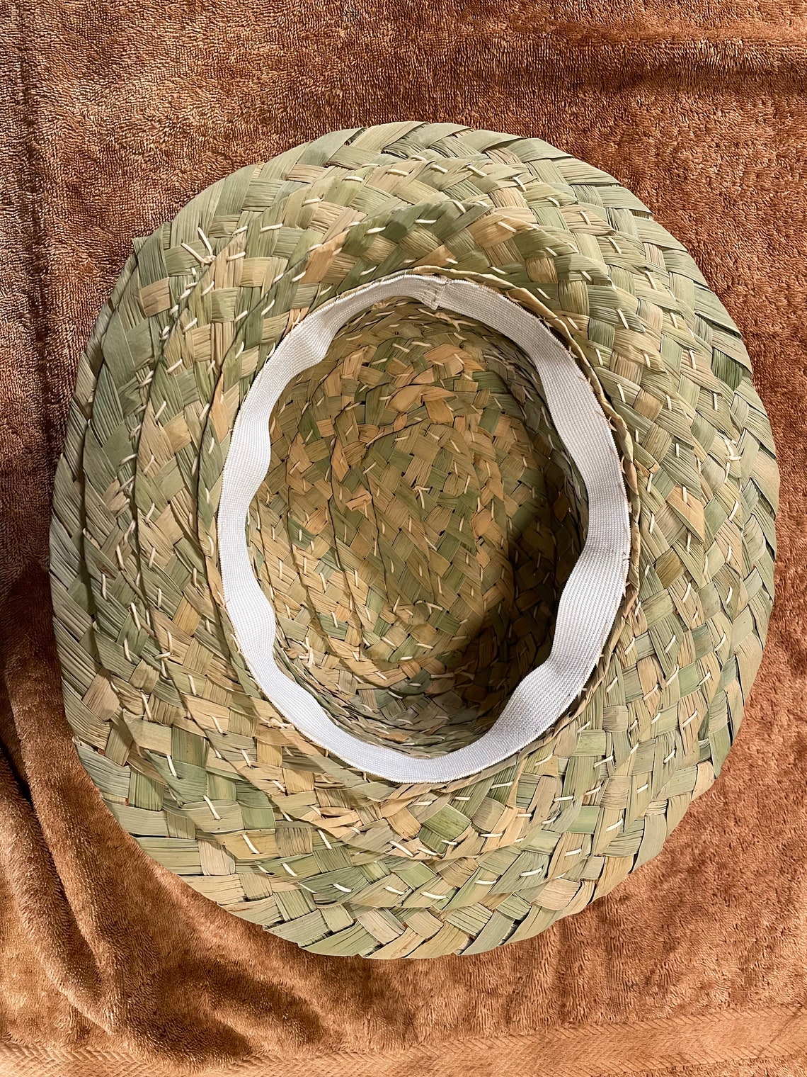 Wide Brim, Flat Top, Braided Cattail Hat - Etsy