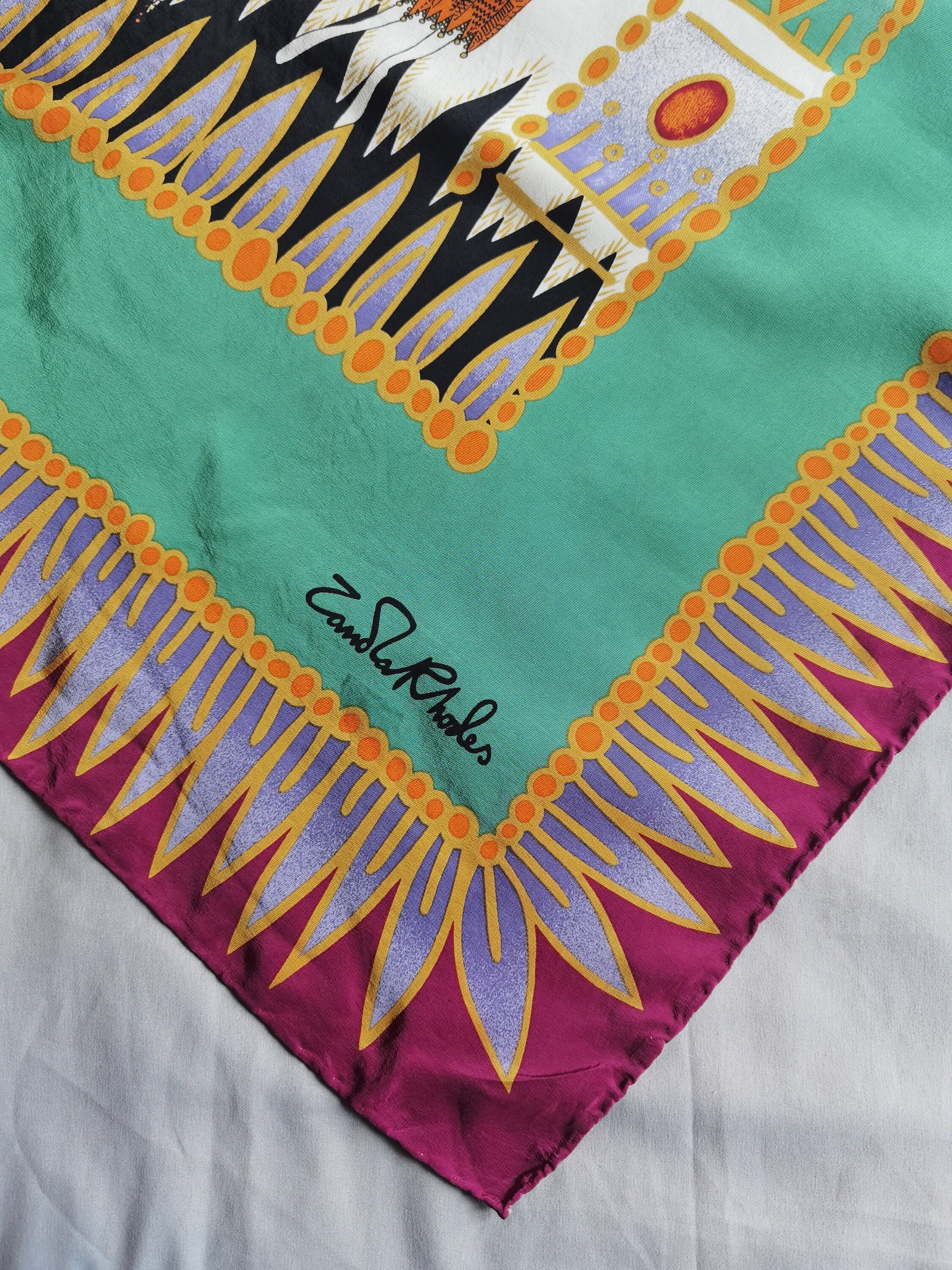 Zandra Rhodes Silk Scarf - Etsy