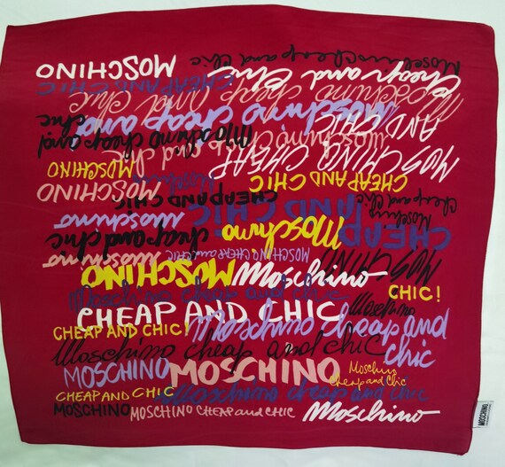 Moschino Cheap and Chic Handkerchief Red Monogram Vintage Etsy UK