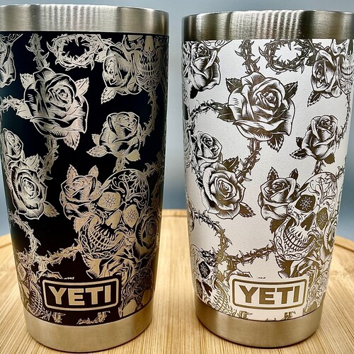 Yeti 30oz Seamless Sugar Skull and Rose Flower Tumbler - Etsy