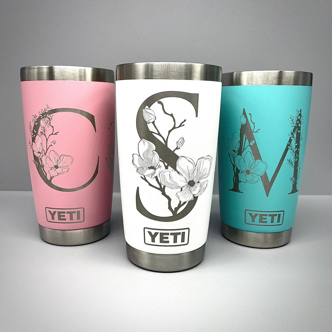 Yeti 20oz Hand Drawn Floral Calligraphy - Etsy