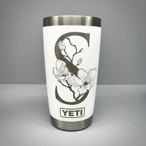 Yeti 20oz Hand Drawn Floral Calligraphy - Etsy