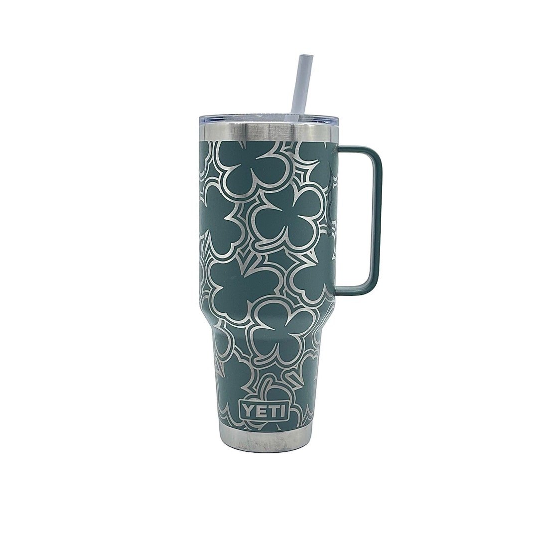 Shamrocks, St. Patrick's Day, 4 Leaf Clover, Laser Engraved Yeti 42oz ...