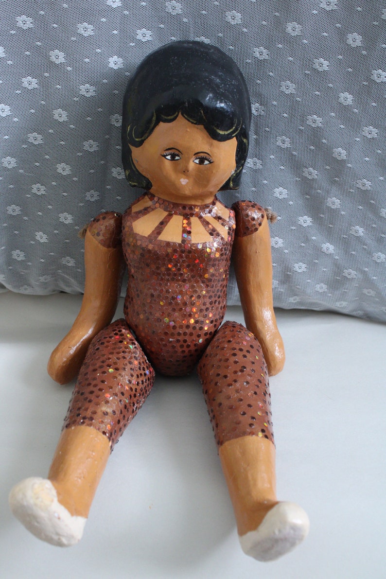 1960s Inspired Paper Mache Doll, Motown Singer Doll, Folk Art Doll ...