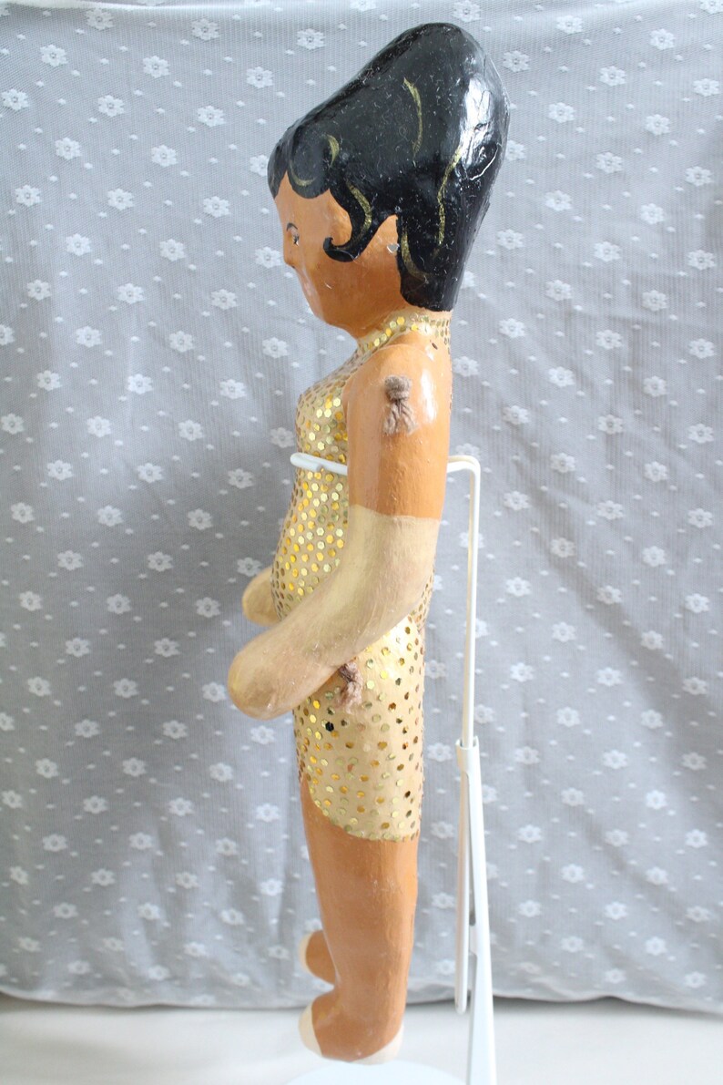 1960s Inspired Paper Mache Doll, Motown Singer Doll, Folk Art Doll ...